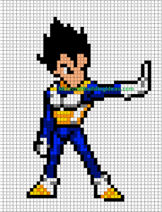 Pixel Art Dragon Ball | Facile à Imprimer | Modèle Dessin Coloriage Pdf