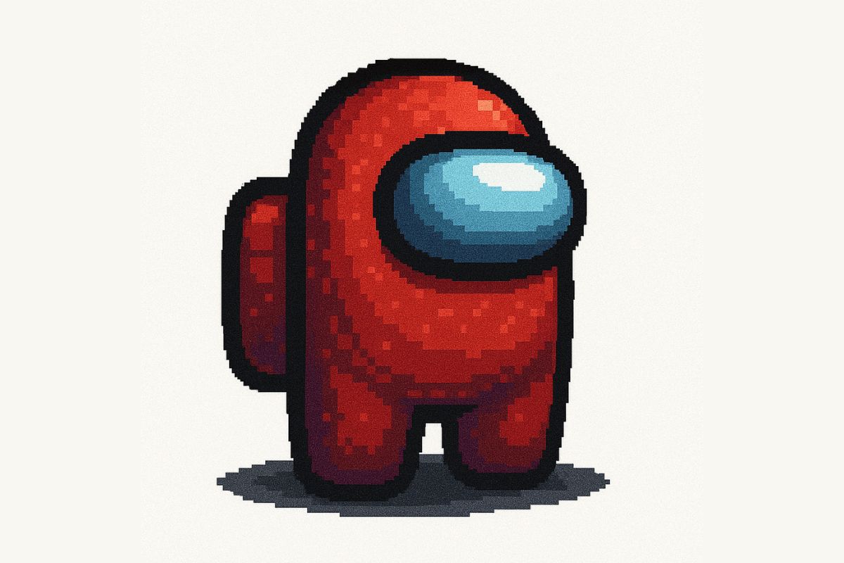 Pixel Art Among Us | Facile à Imprimer | Modèle Dessin Coloriage Pdf