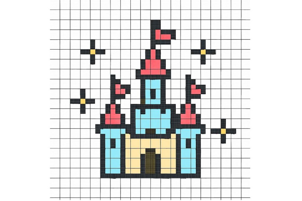 Pixel Art Disney | Facile à Imprimer | Modèle Dessin Coloriage Pdf