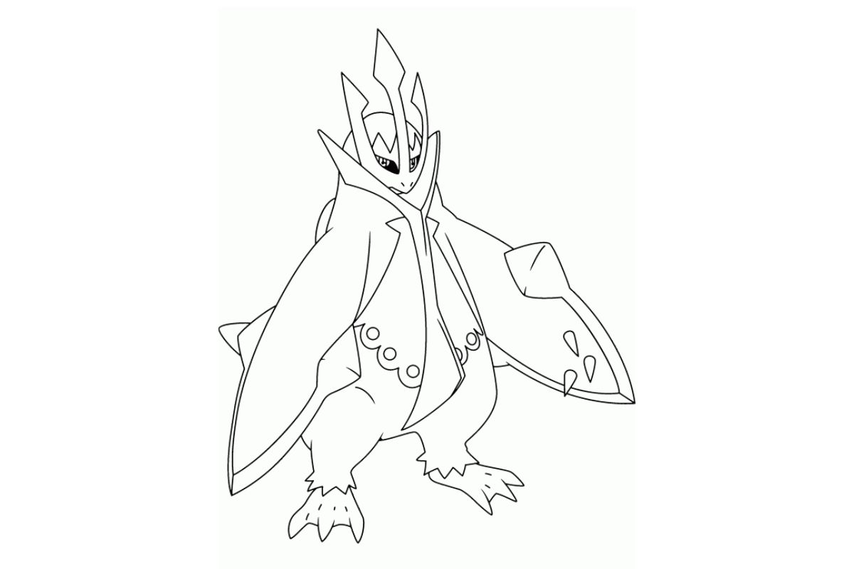 Pixel Art Pokemon Pingoléon | Modèle Coloriage Facile | Dessin à Imprimer